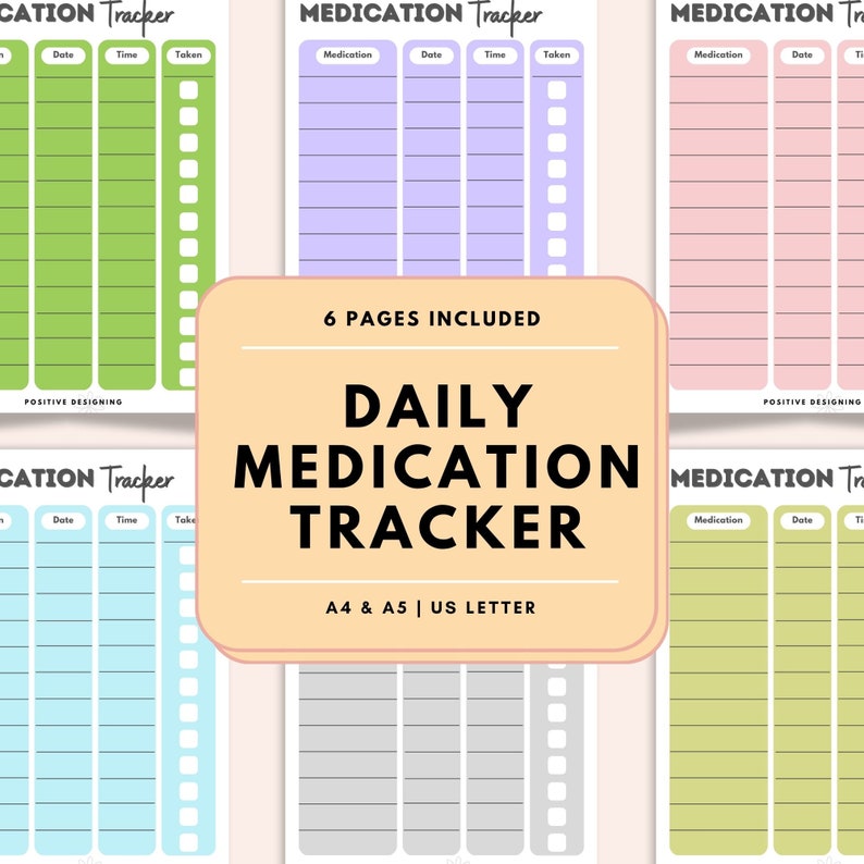 Daily Medication Tracker, Printable Medication Log, Daily Medication ...