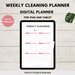 Digital Planner, Weekly Cleaning, Digital Cleaning Template, Cleaning ...