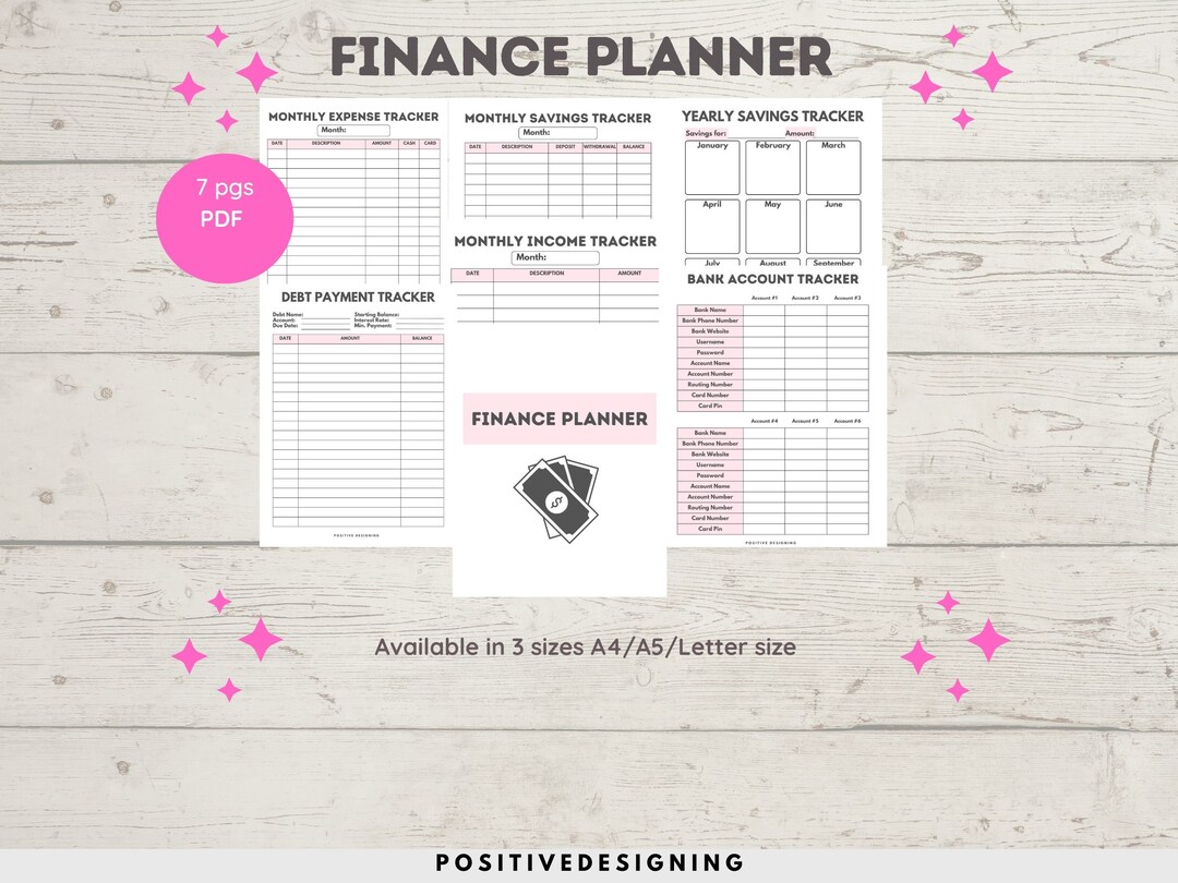 Finance Planner Bundle, Budget Planner Templates, Financial Savings ...