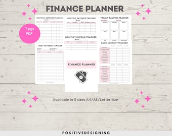 Finance Planner BUNDLE Budget Planner Templates, Financial Savings ...