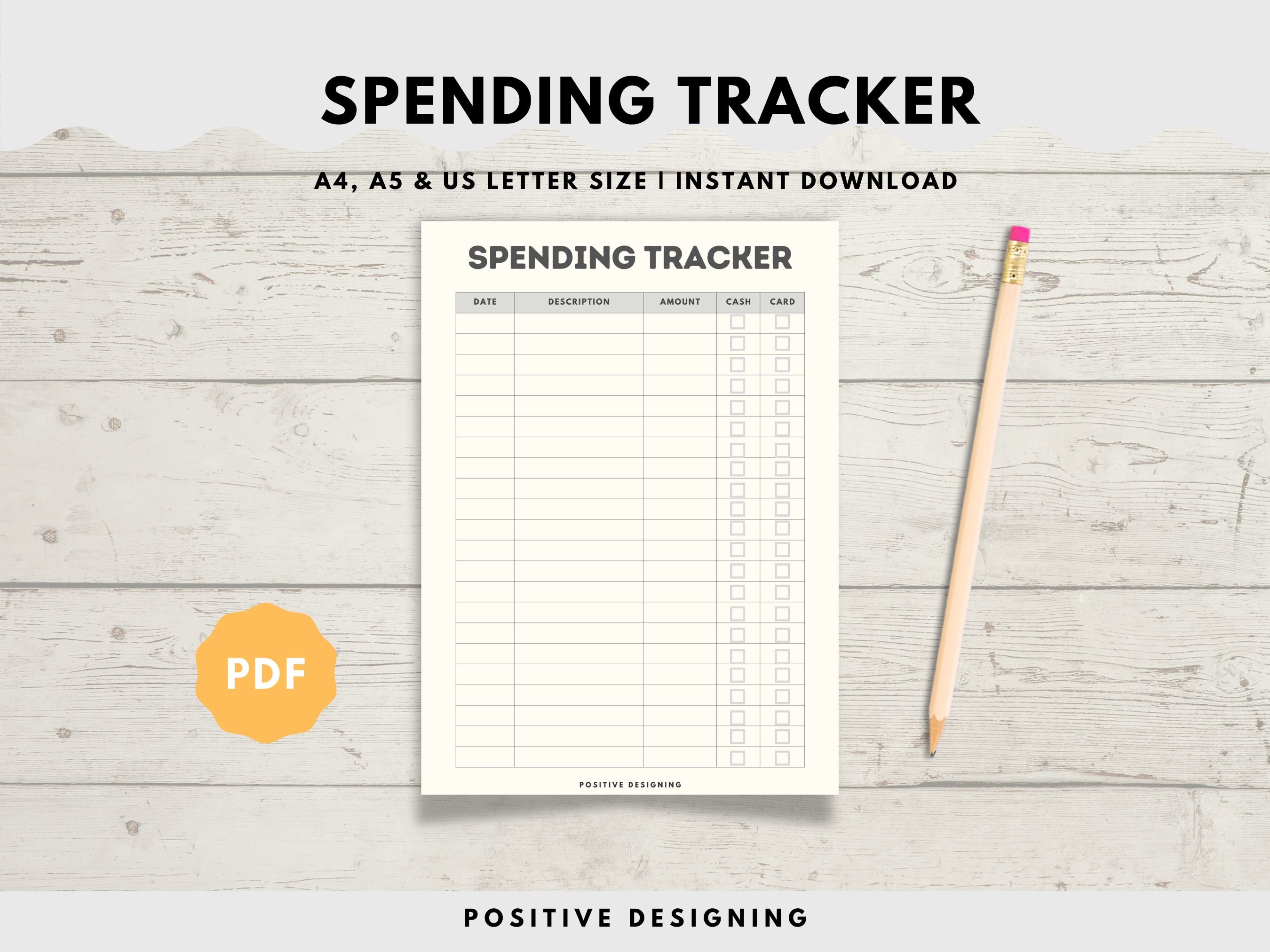 Spending Tracker Printable, Expense Tracker, Budget Template, Financial ...