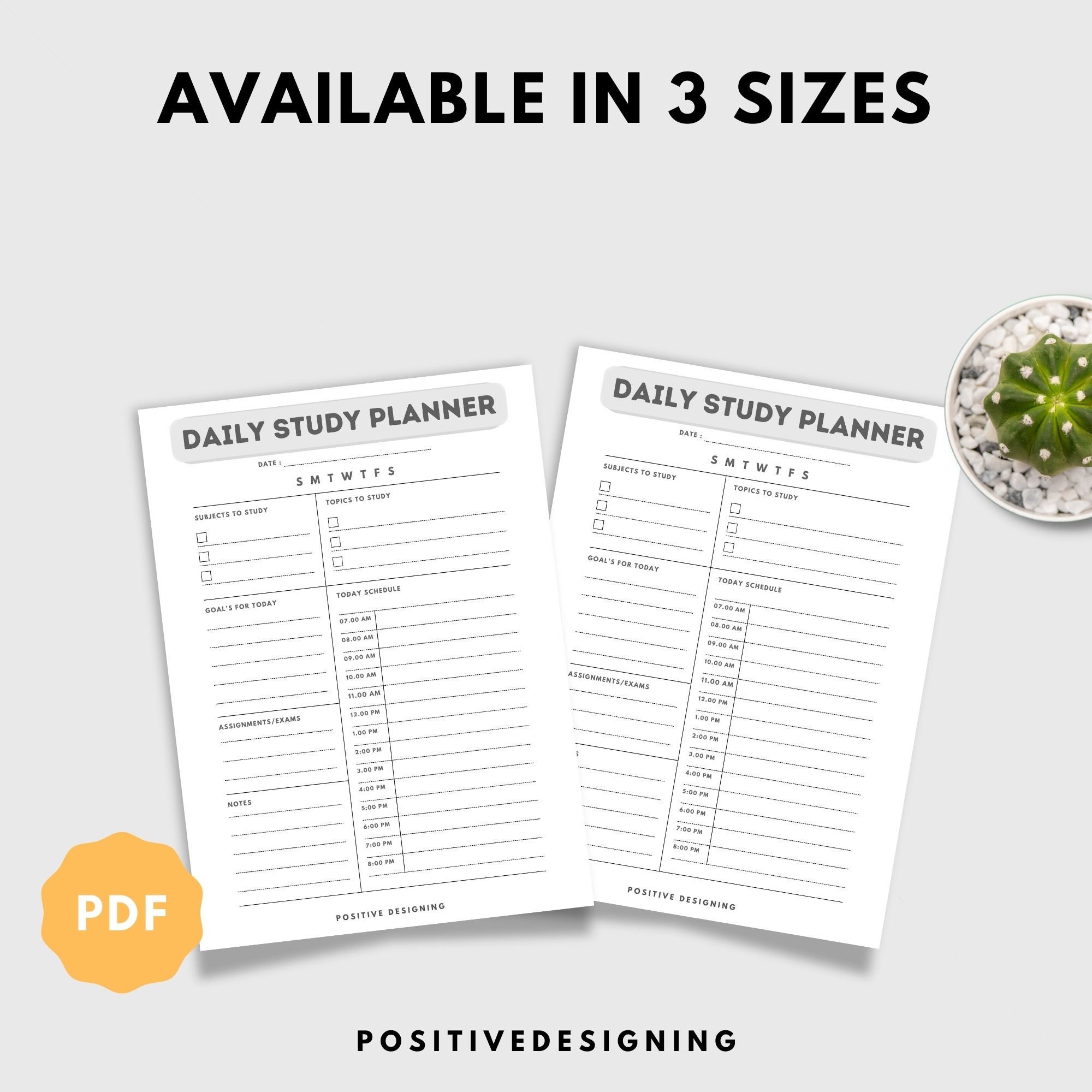 Study Planner Printable, Print at Home Study Plan, Student Planning ...