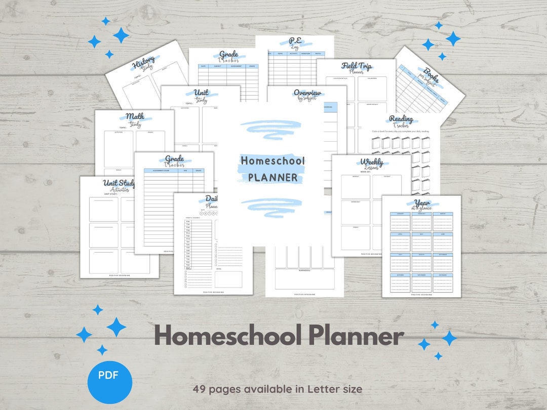 Homeschool Planner Pages, Homeschool Planner BUNDLE, Printable ...