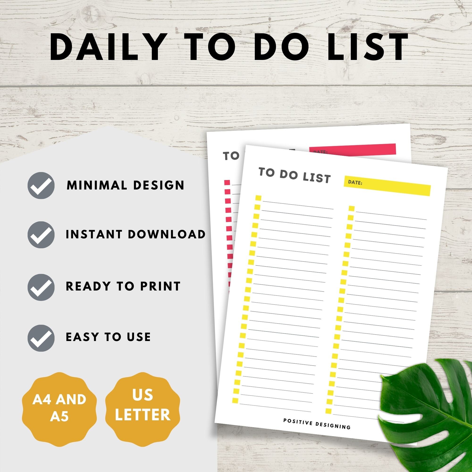 To Do List Printable Minimal, Simple Tasks List, Productivity Planner ...