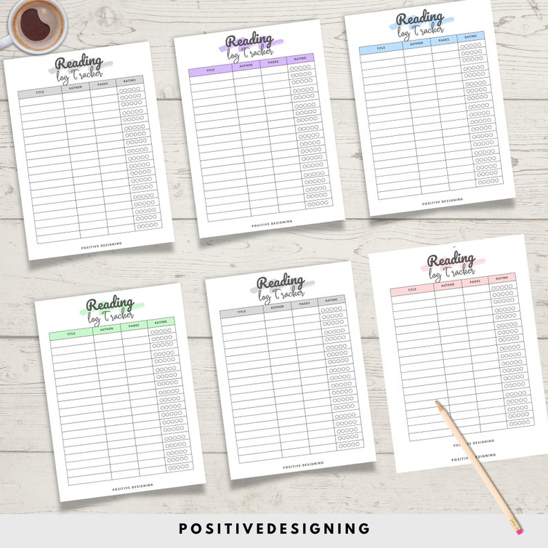 Reading Log Printable Reading Tracker Books to Read Books - Etsy