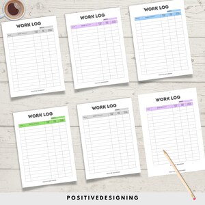 Printable Work | Time Log and Tracker | Activity Hours Log Printable ...
