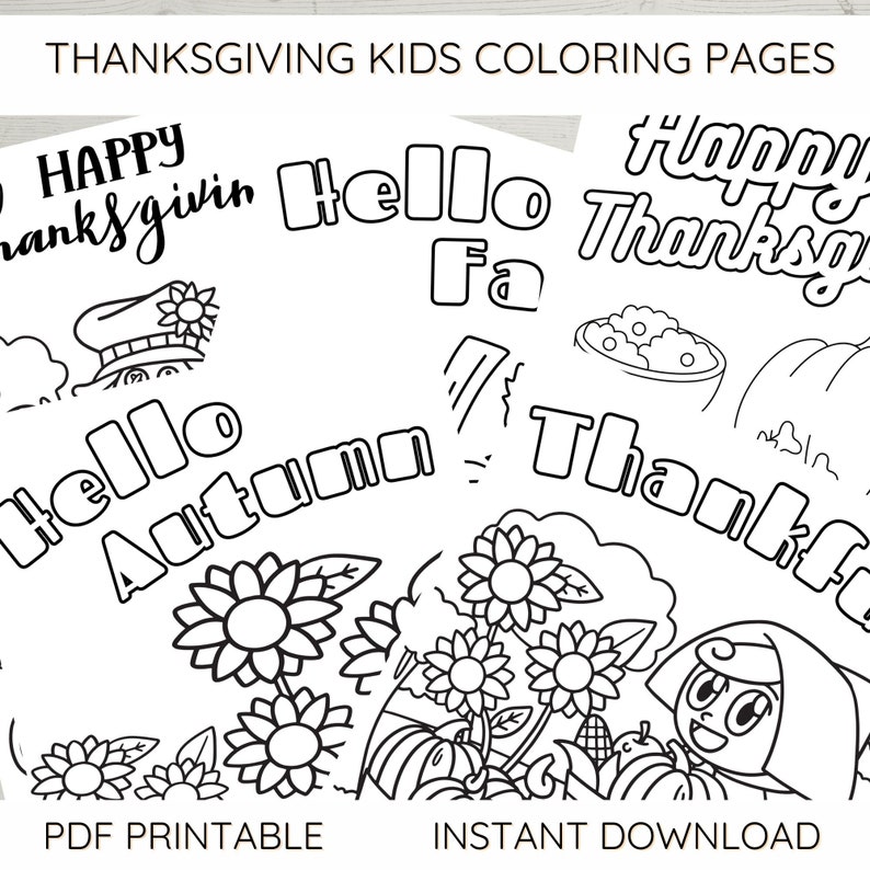 Fall Coloring Pages, Fall PDF, Fall Coloring Printables, Thanksgiving ...
