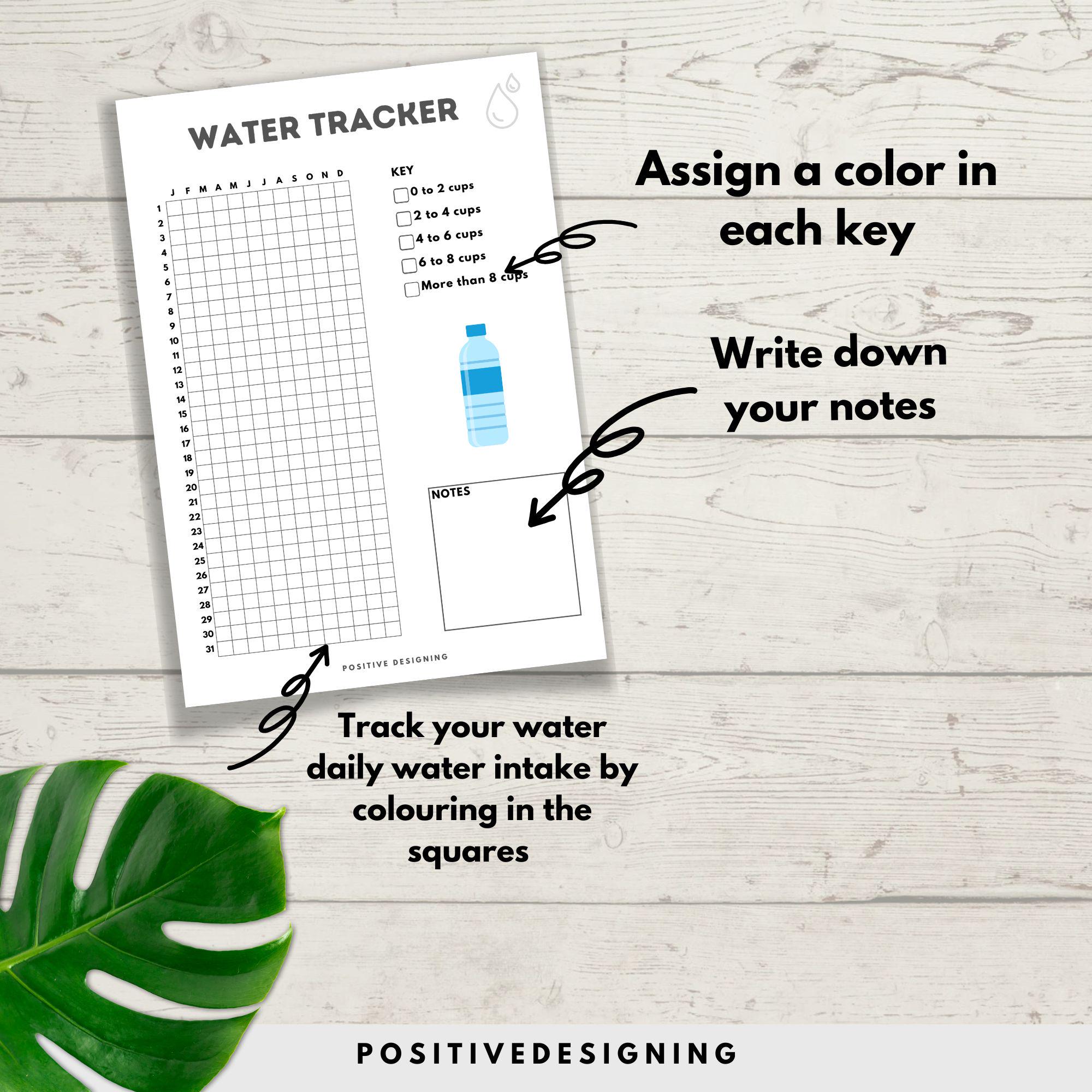 Water Tracker Printable - Hydration Tracker - Daily Water Tracker ...