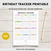 Birthday Tracker Printable Birthday List Birthday Planner Birthday ...