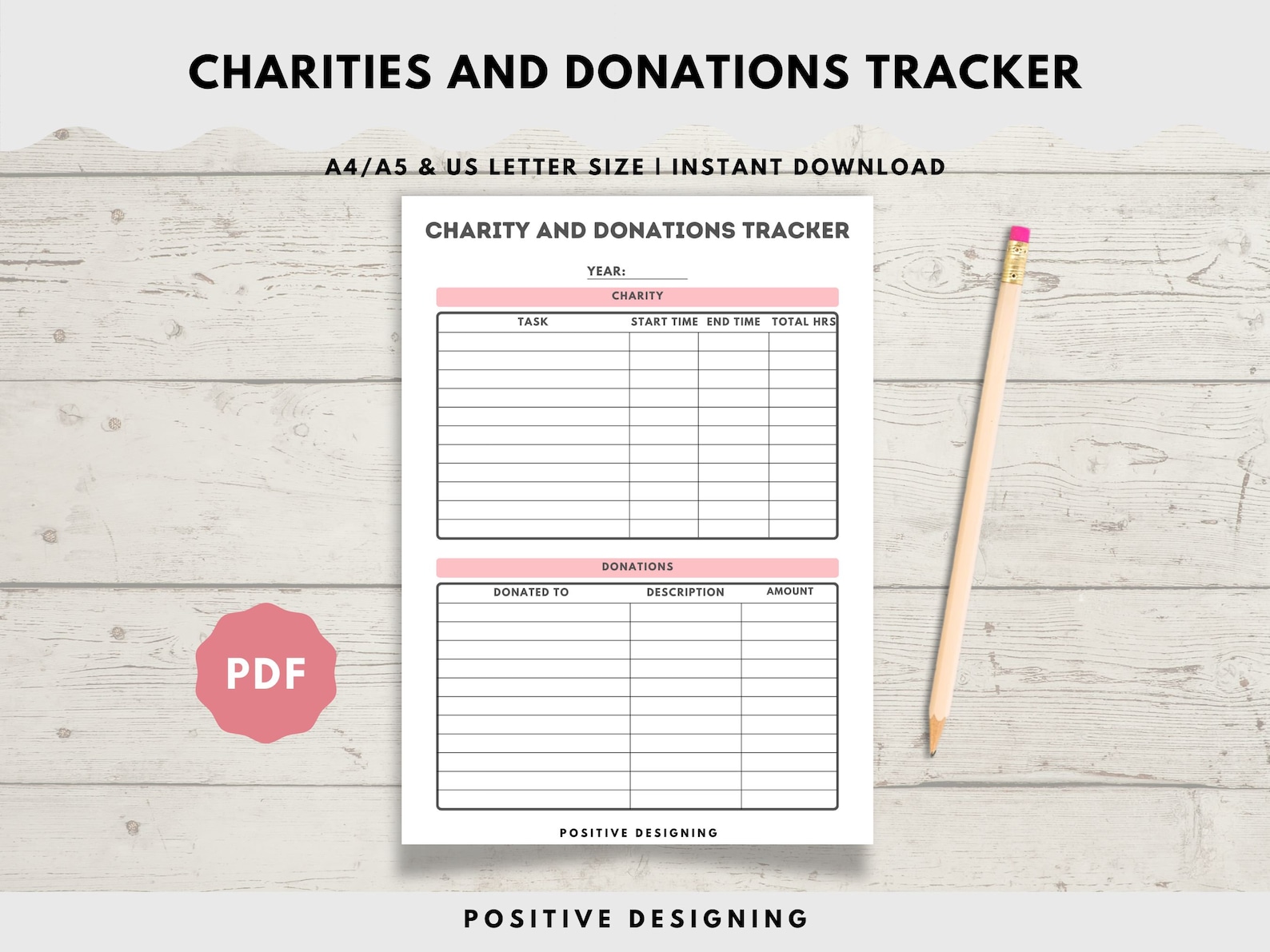 Donation Tracker Printable, Tithe Tracker, Giving Log, Charitable ...