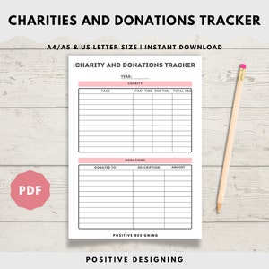 Donation Tracker Printable, Tithe Tracker, Giving Log, Charitable ...