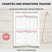 Donation Tracker Printable, Tithe Tracker, Giving Log, Charitable ...