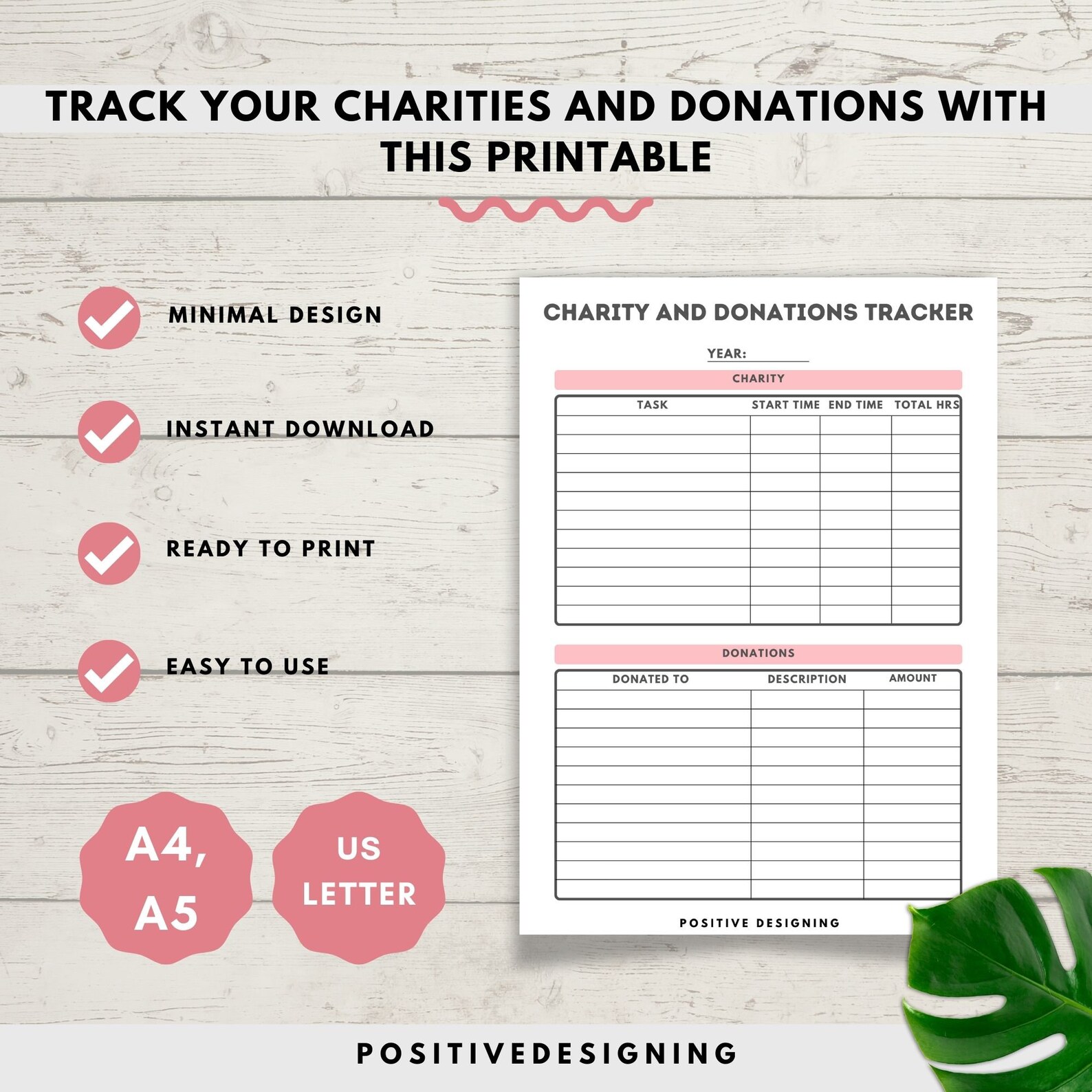 Donation Tracker Printable, Tithe Tracker, Giving Log, Charitable ...