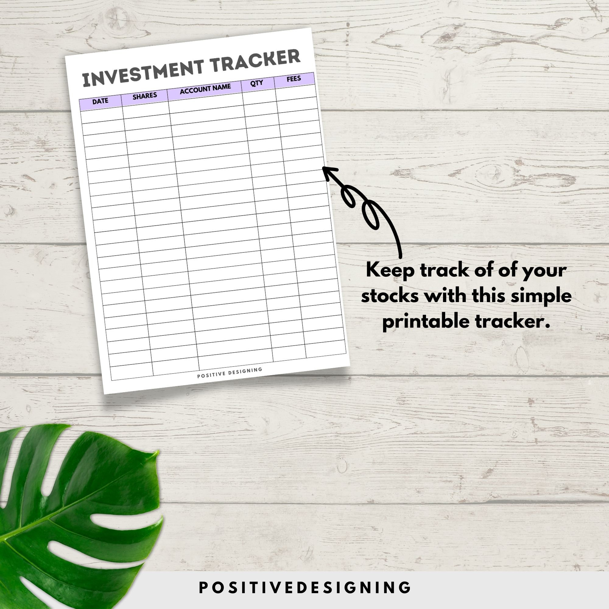Investment Tracker Printable Stock Portfolio Progress Log Money ...