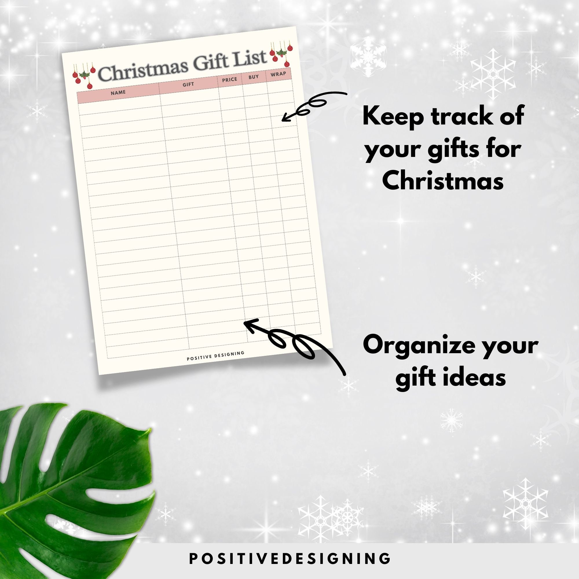 Christmas Gift List | Christmas Gift Idea | PDF | Printable Christmas ...