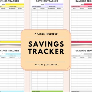 Savings Account Sheet Printable, Personal Savings Tracker, Financial ...