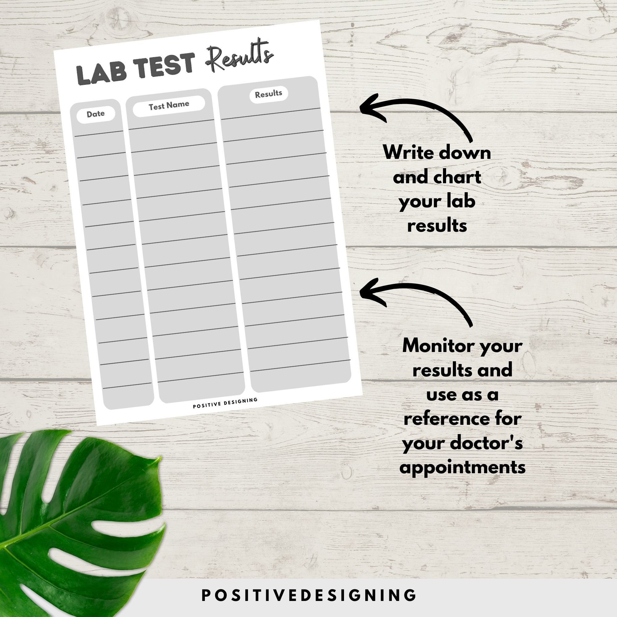 Printable Lab Results Tracker | Annual Lab Results Chart, Lab Records ...