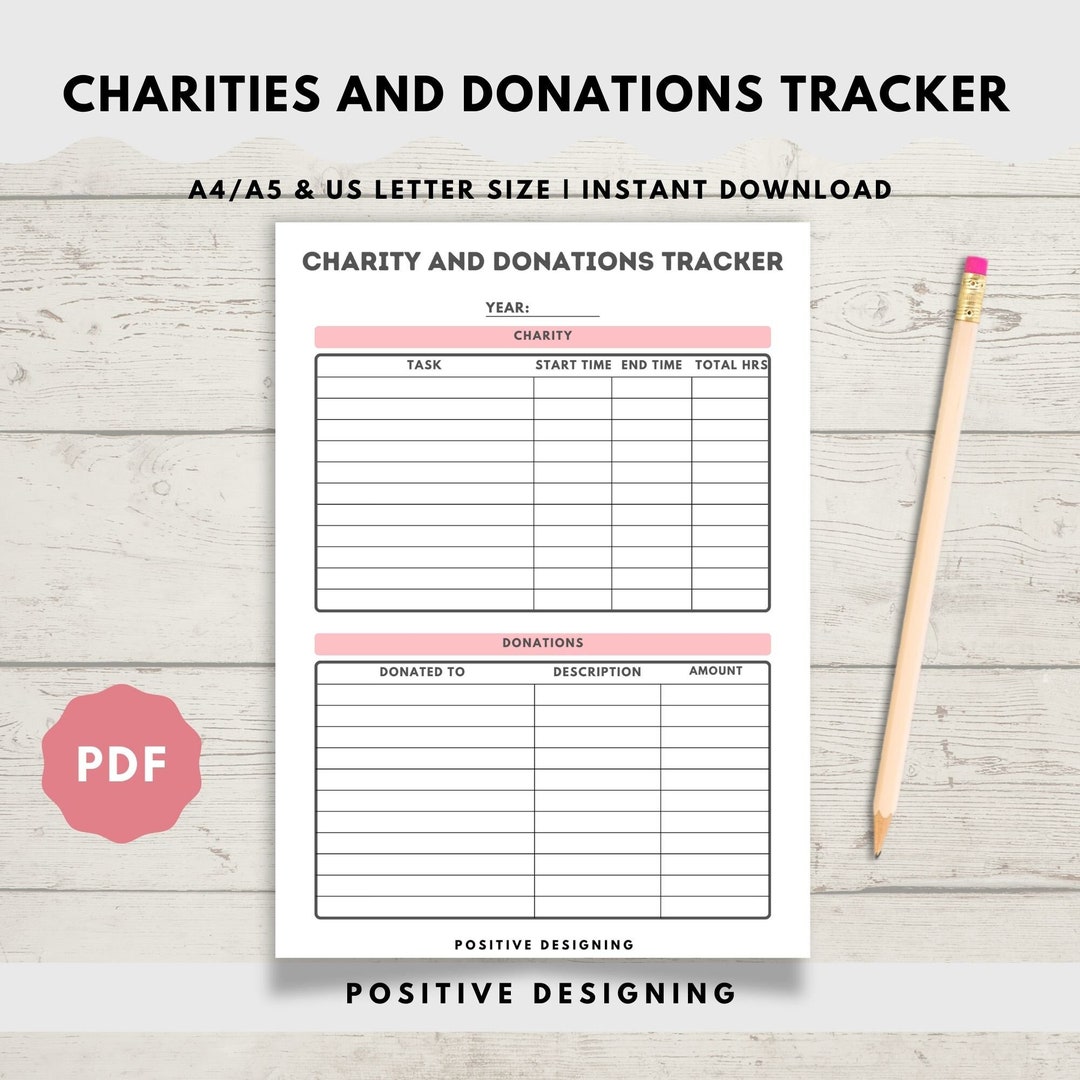 Donation Tracker Printable Tithe Tracker Giving Log - Etsy
