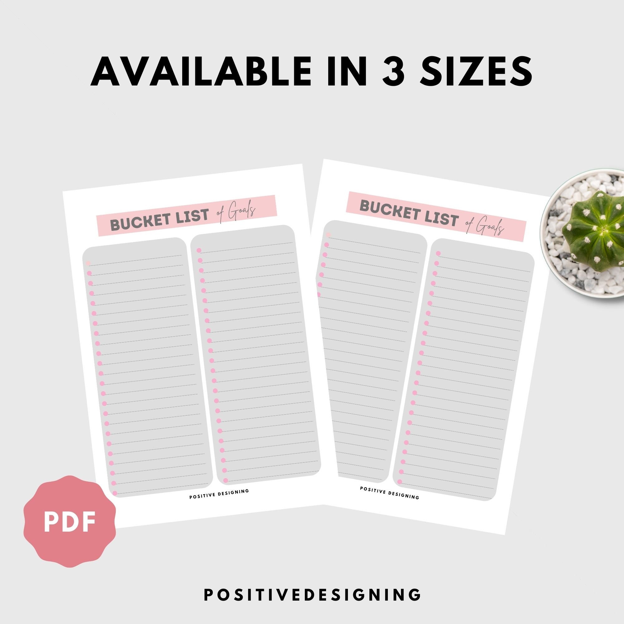 Bucket List Printable, Bucket List Template, Life Goals Planner, to Do ...