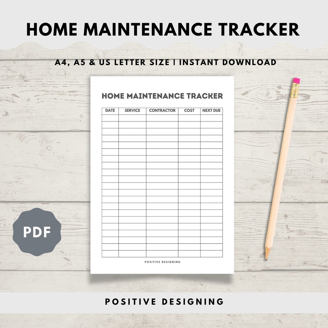Home Maintenance Checklist Home Management Planner House - Etsy