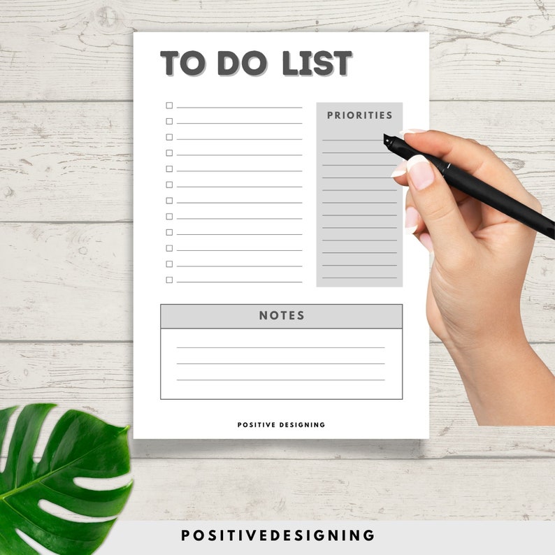 Daily to Do List Printable, Instant Download, Minimal Productivity ...