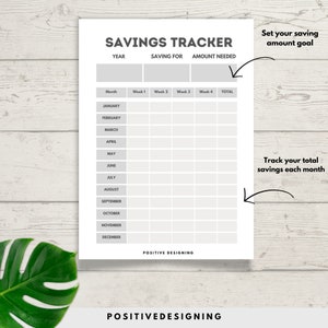 Savings Account Sheet Printable, Personal Savings Tracker, Financial ...