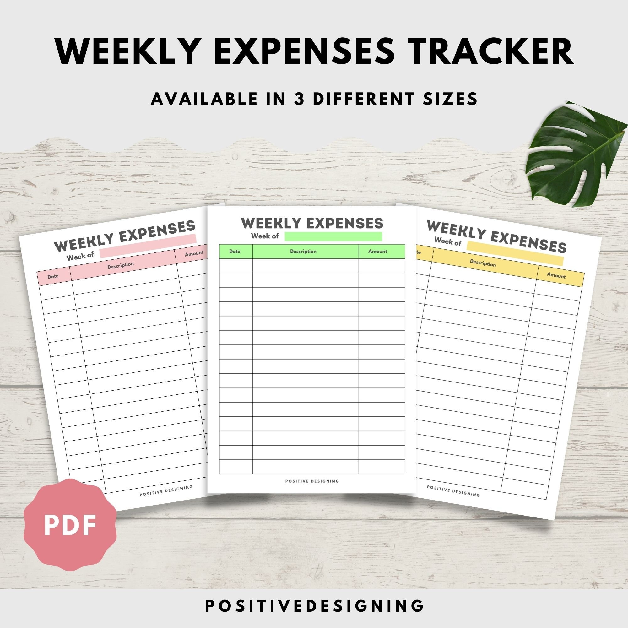 Weekly Expense Tracker Printable Expense Tracker Purchase Checklist ...