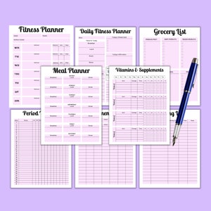 Fitness Tracker Planner Printable, Health Planner, Fitness Journal ...