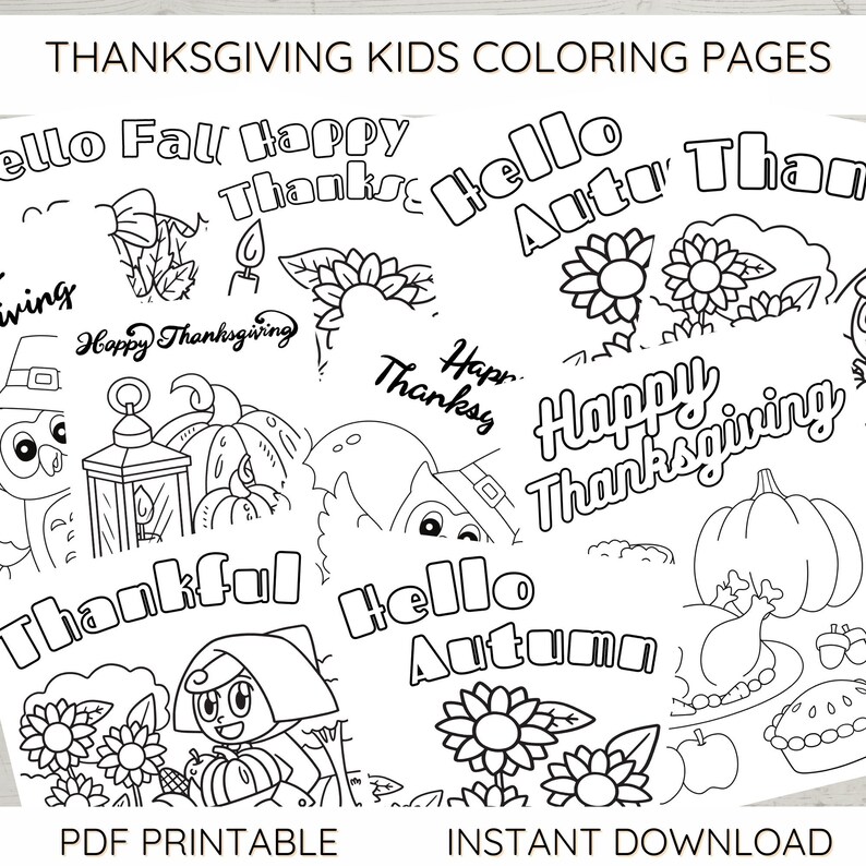 Fall Coloring Pages, Fall PDF, Fall Coloring Printables, Thanksgiving ...