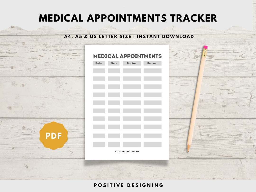 Doctor Visits Tracker, Doctor Tracker, Doctor Planner, Medical ...