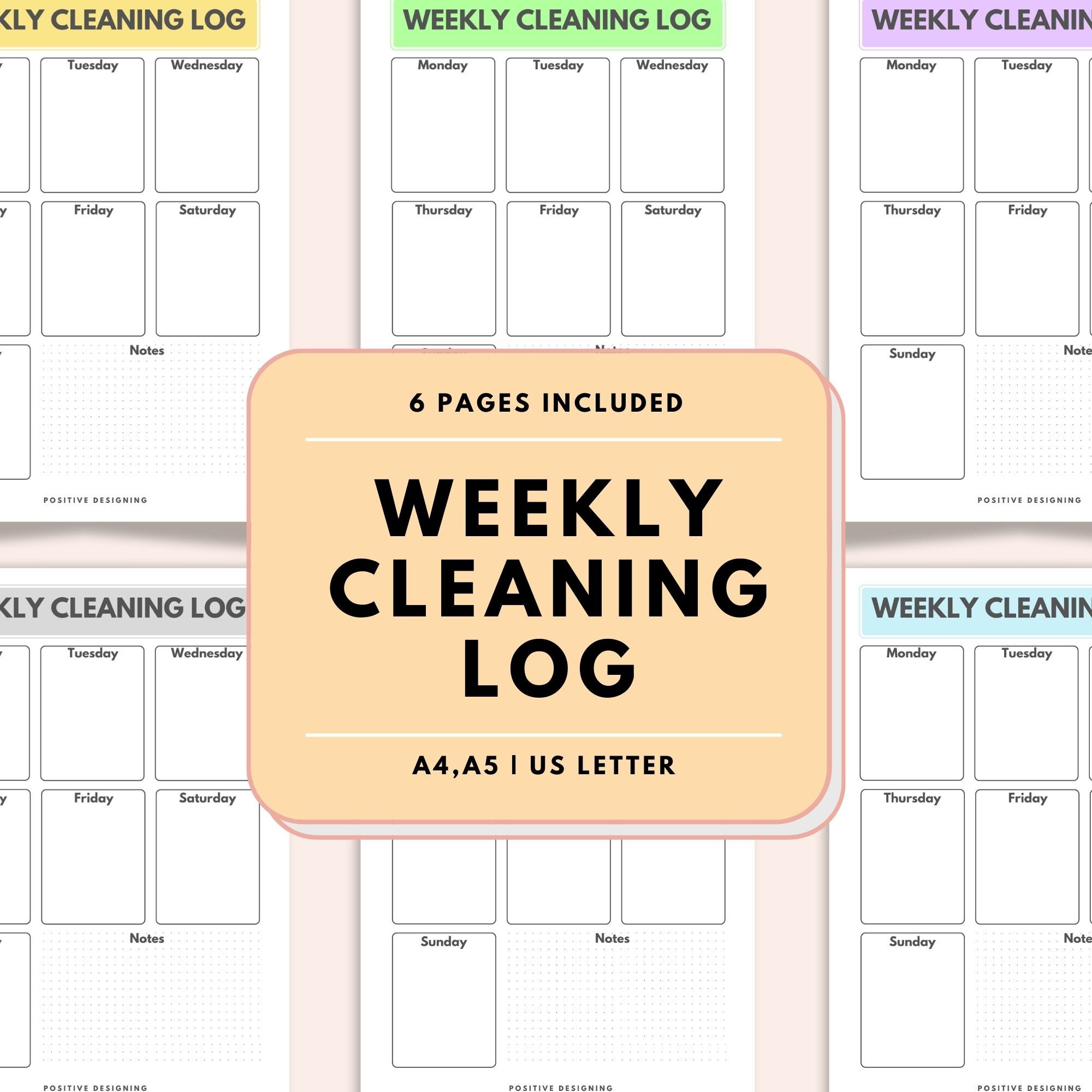 Minimalist Cleaning Checklist Printable , Weekly Cleaning Schedule ...
