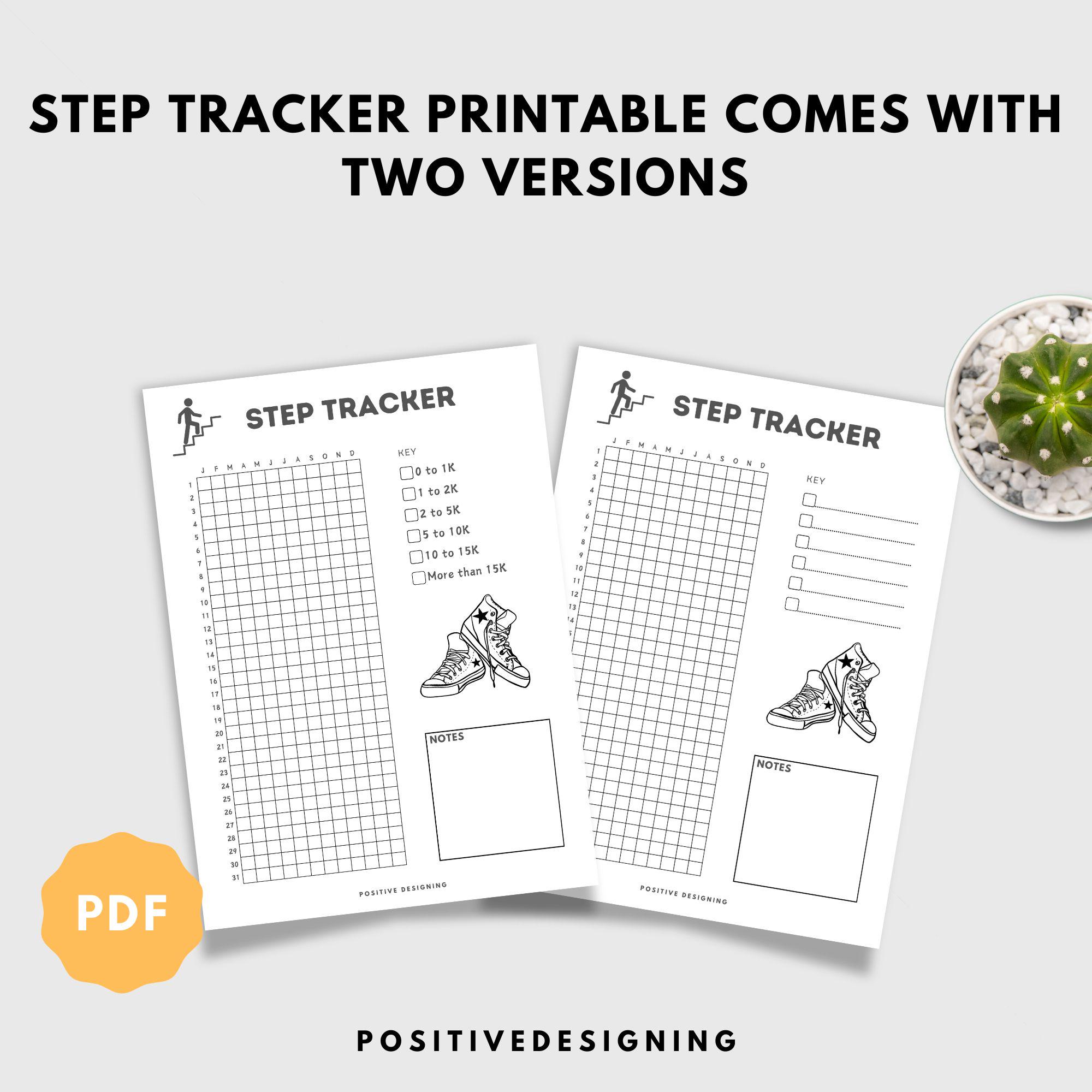Step Tracker Printable - Monthly Step Tracker - Daily Step Record ...