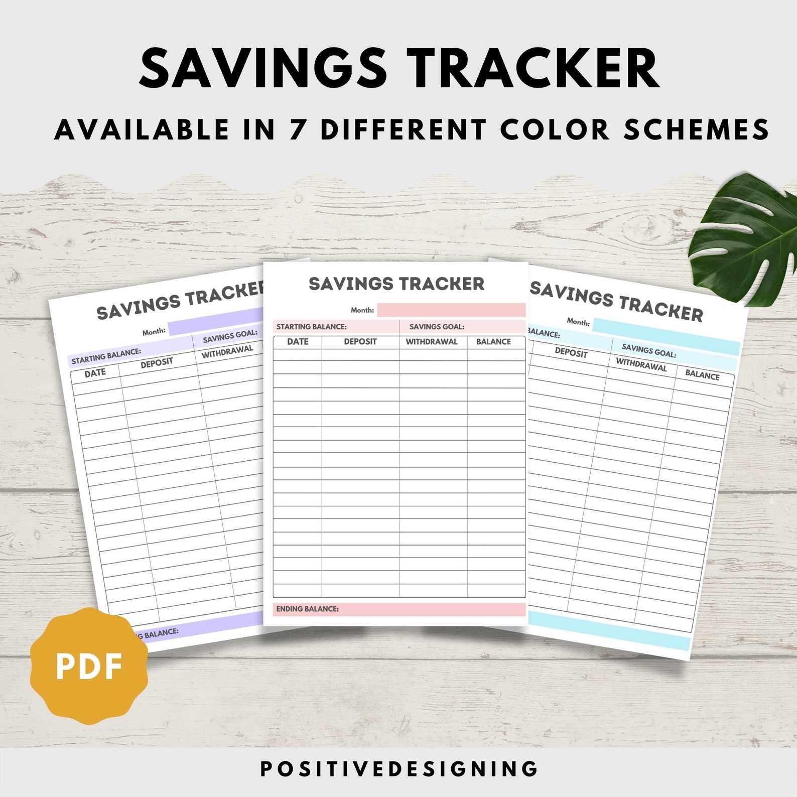 Savings Account Sheet Printable, Personal Savings Tracker, Financial ...