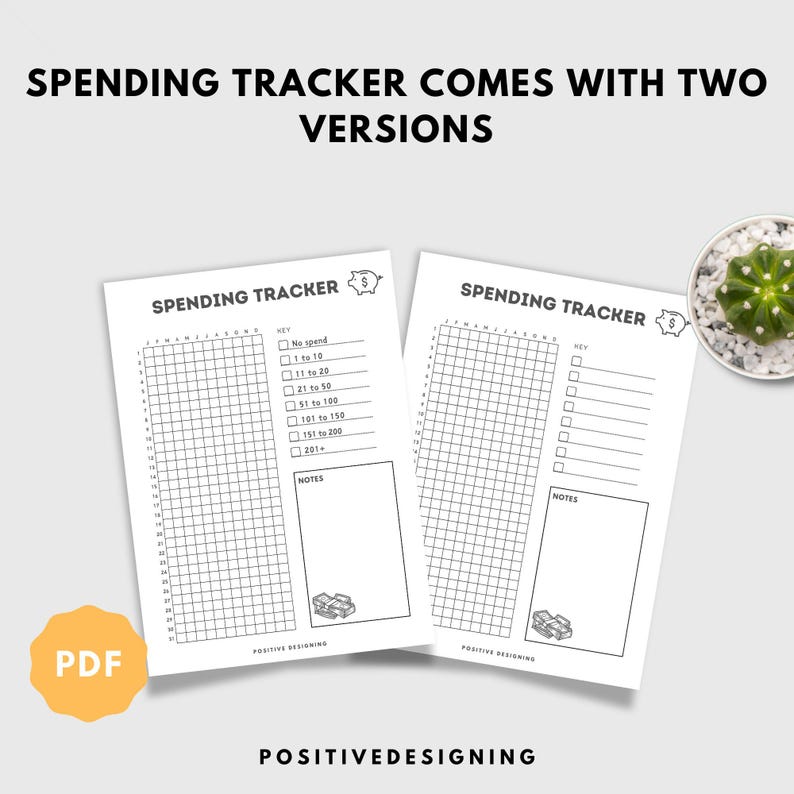 Spending Tracker Printable - Expense Tracker - Budget Template ...