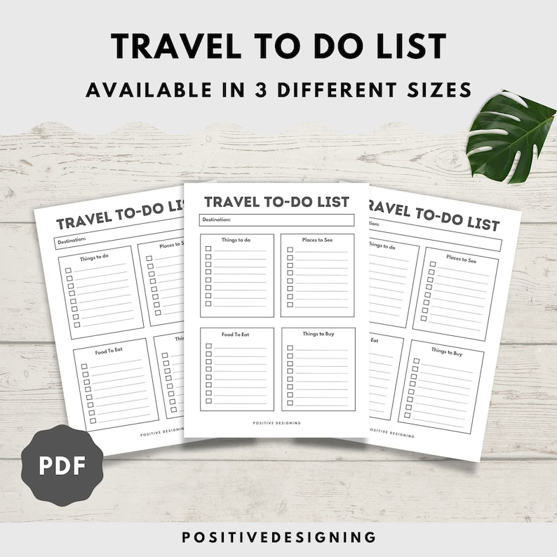 Travel to Do List – Trip Planner Printable (digital Download) - Etsy