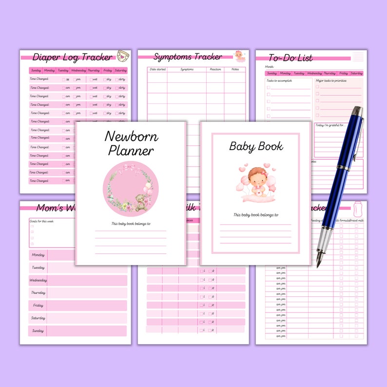 Newborn Baby Planner Printable, Mom & Baby Tracker (digital Download ...