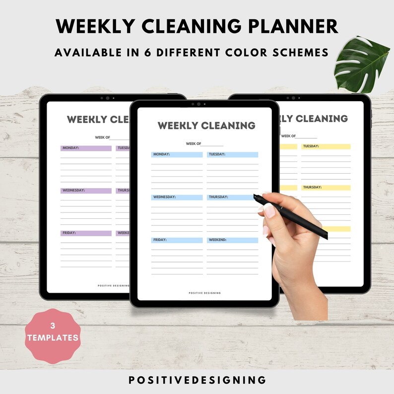 Digital Planner, Weekly Cleaning, Digital Cleaning Template, Cleaning ...