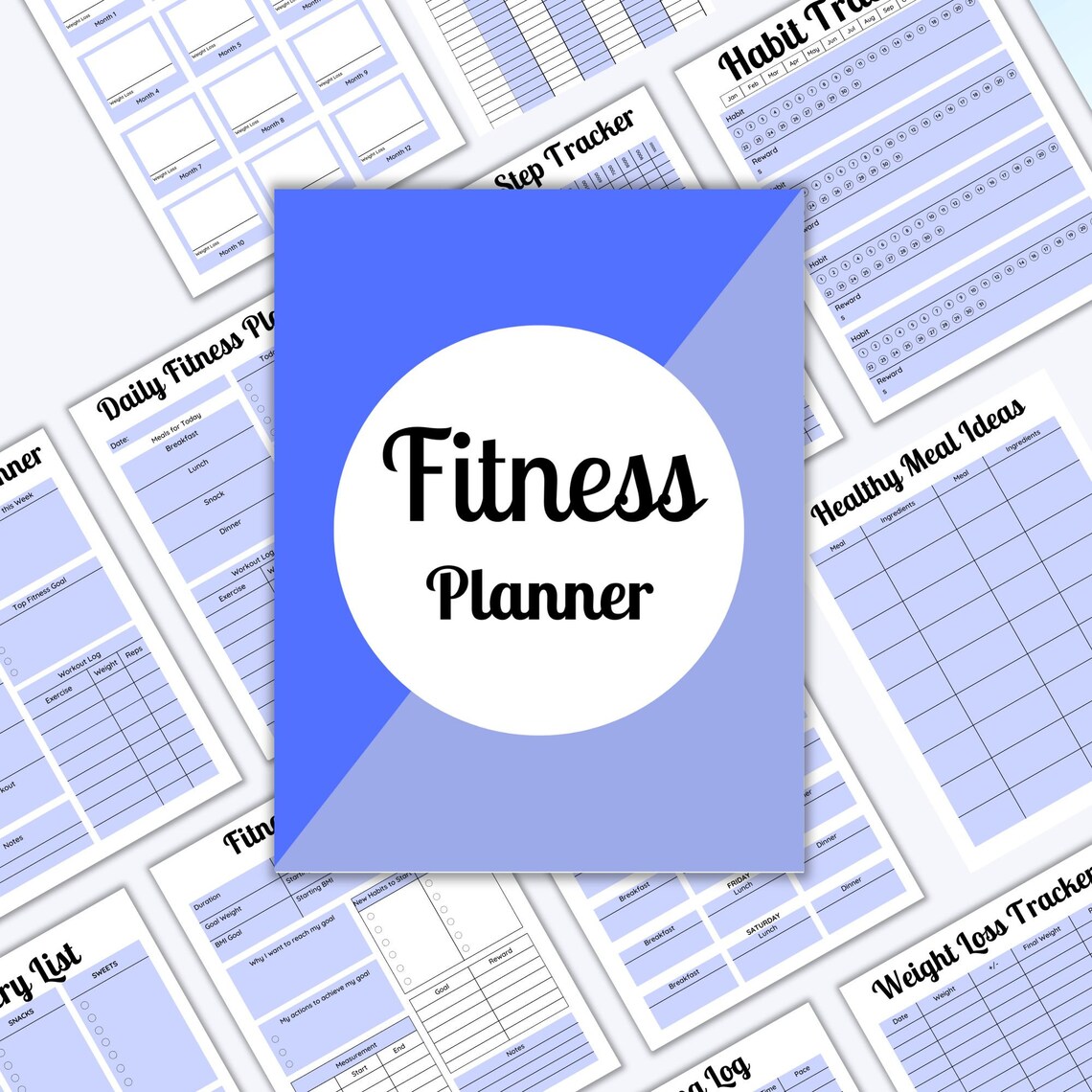 Fitness Tracker Planner Printable, Health Planner, Fitness Journal ...