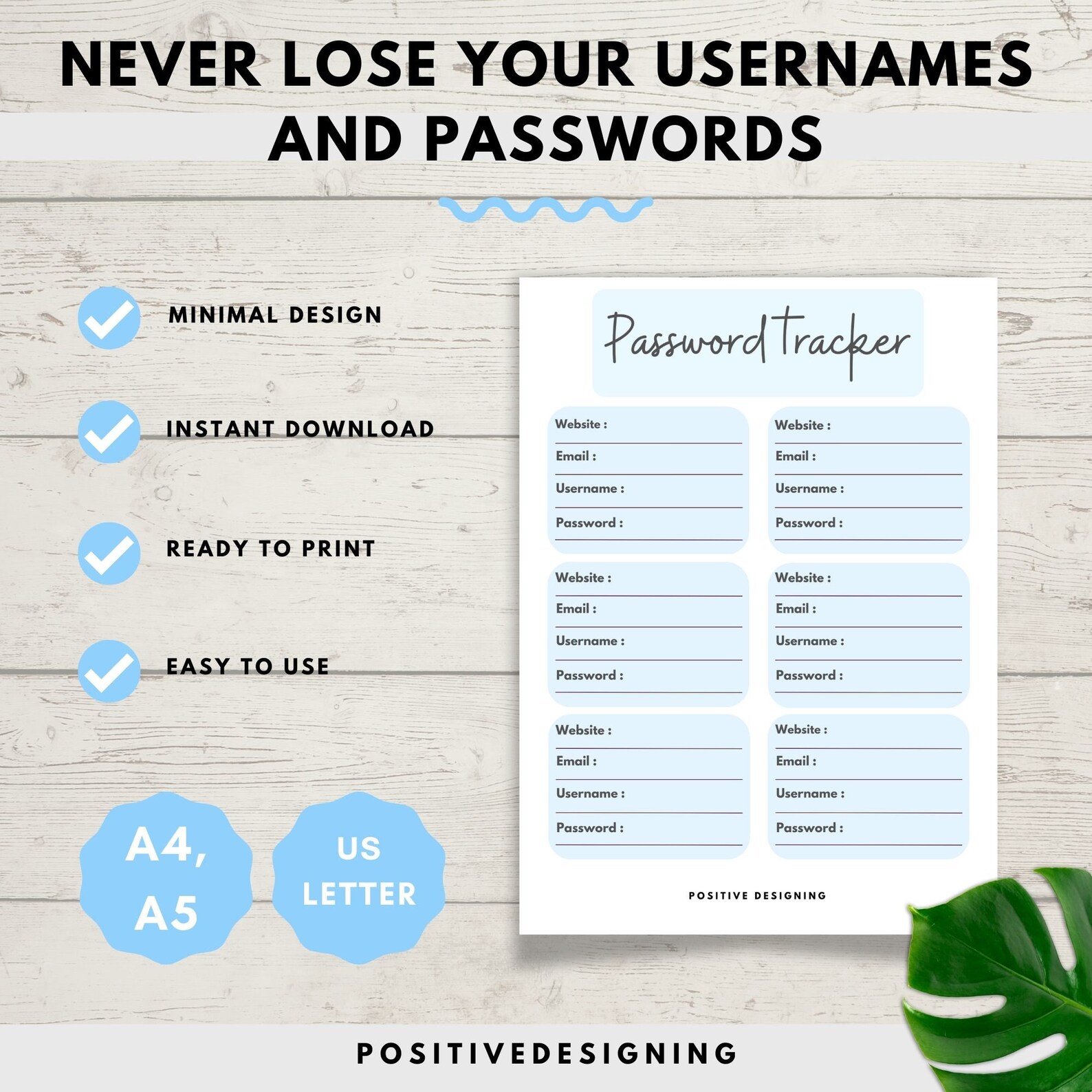 Printable Password Tracker, Password Log, Address Book Pages, Instant ...