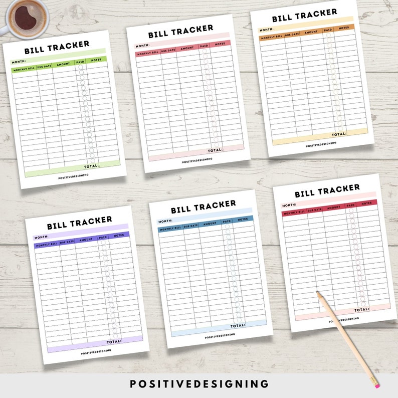 Monthly Bill Tracker Printable | Bill Payment Tracker | Bill Pay ...