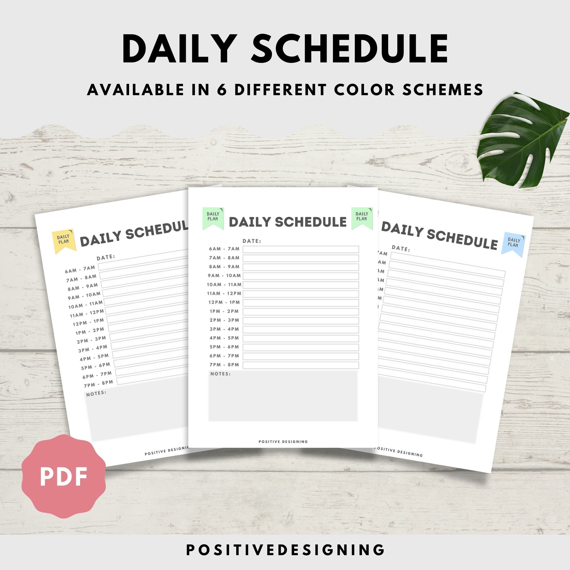 Daily Schedule Daily Planner Printable Daily Routine Schedule Template ...