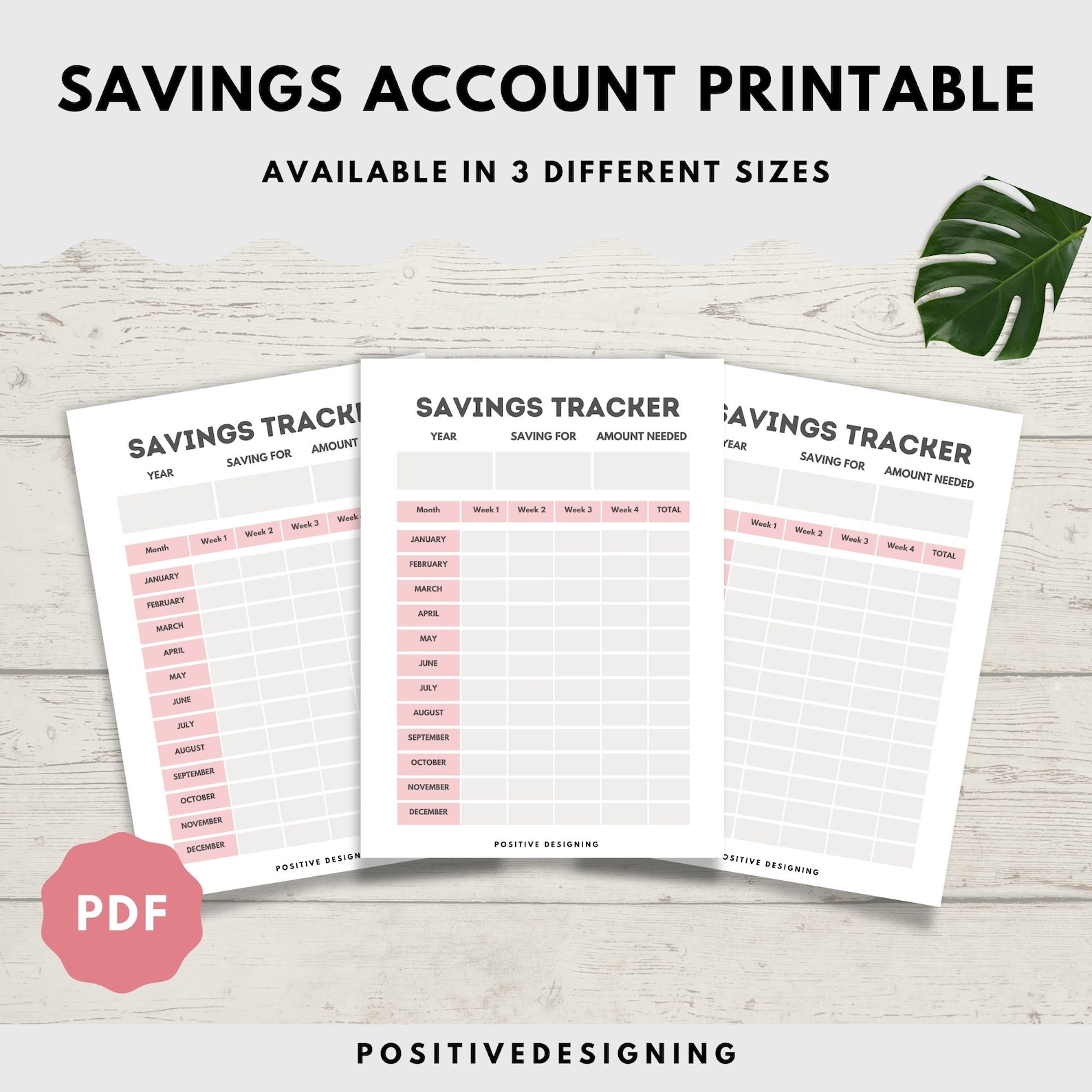 Savings Account Sheet Printable, Personal Savings Tracker, Financial ...