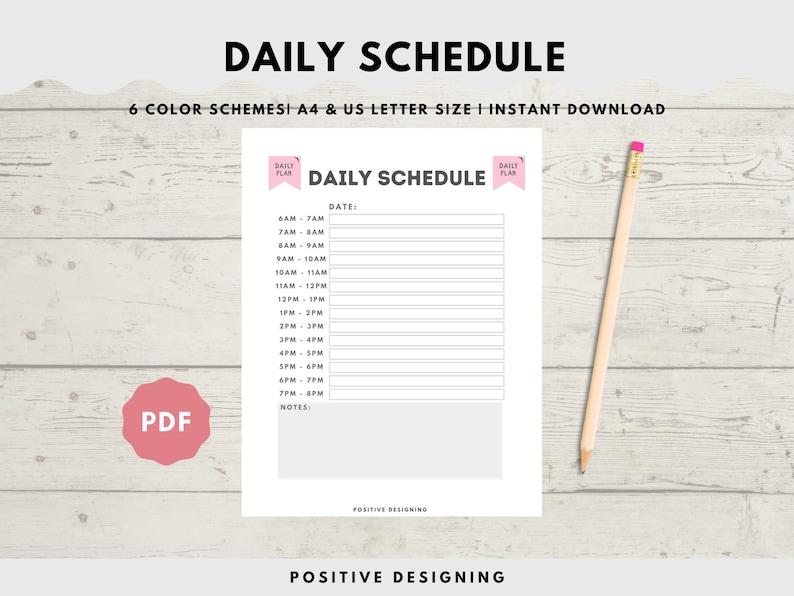 Daily Schedule | Daily Planner Printable | Daily Routine | Schedule ...