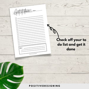 Get It Done, Printable to Do List Template, Task List, Daily to Do List ...