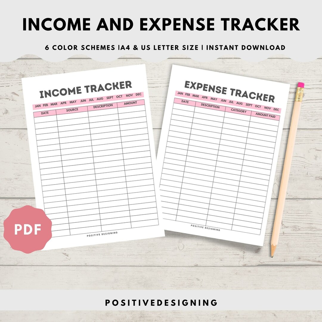 Income and Expense Tracker Income Tracker Expense Tracker - Etsy