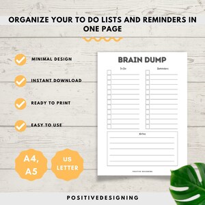 Brain Dump Printable, Priorities Organizer, to Do List Template, Get It ...
