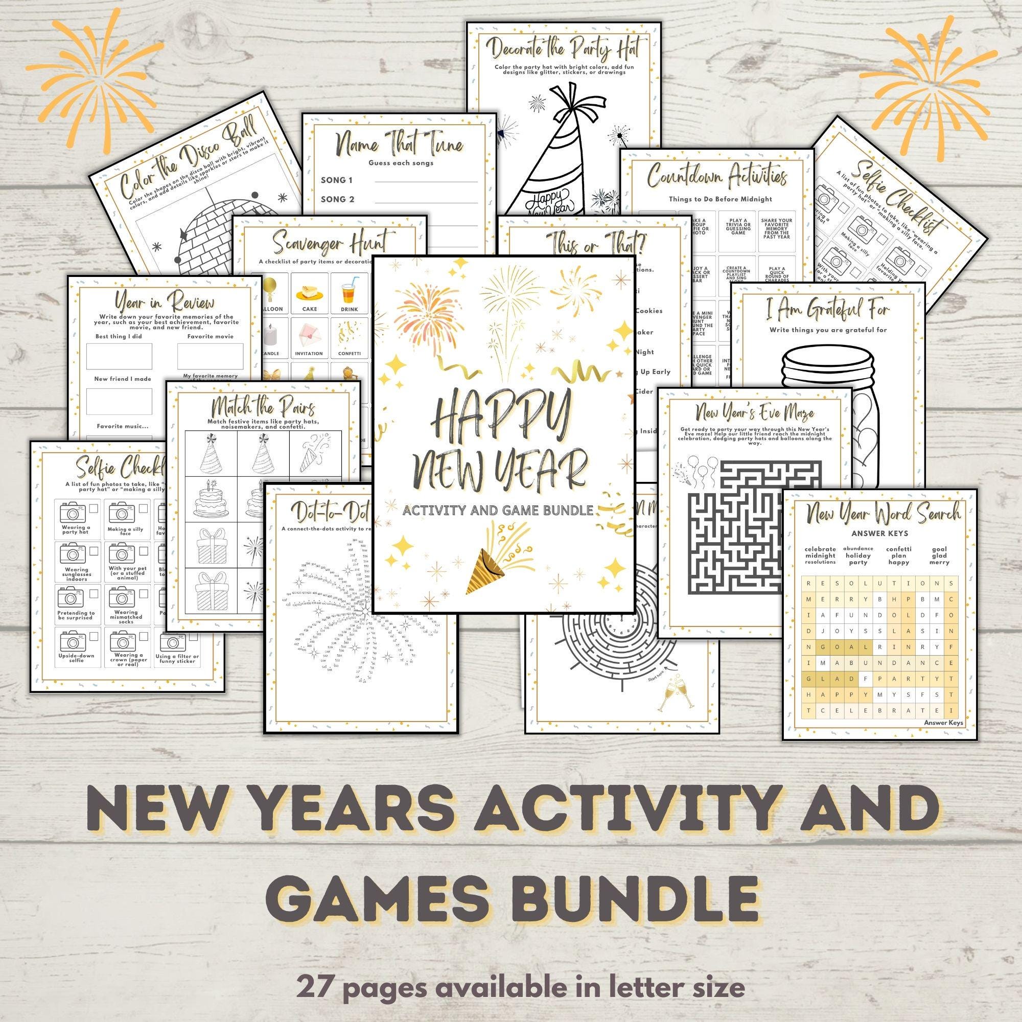 New Years Eve Party Games Bundle - New Years Eve Trivia Game -games for ...
