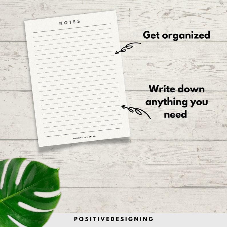 Notes Page Printable, Lined Notes Template, Note Taking, Writing Paper ...