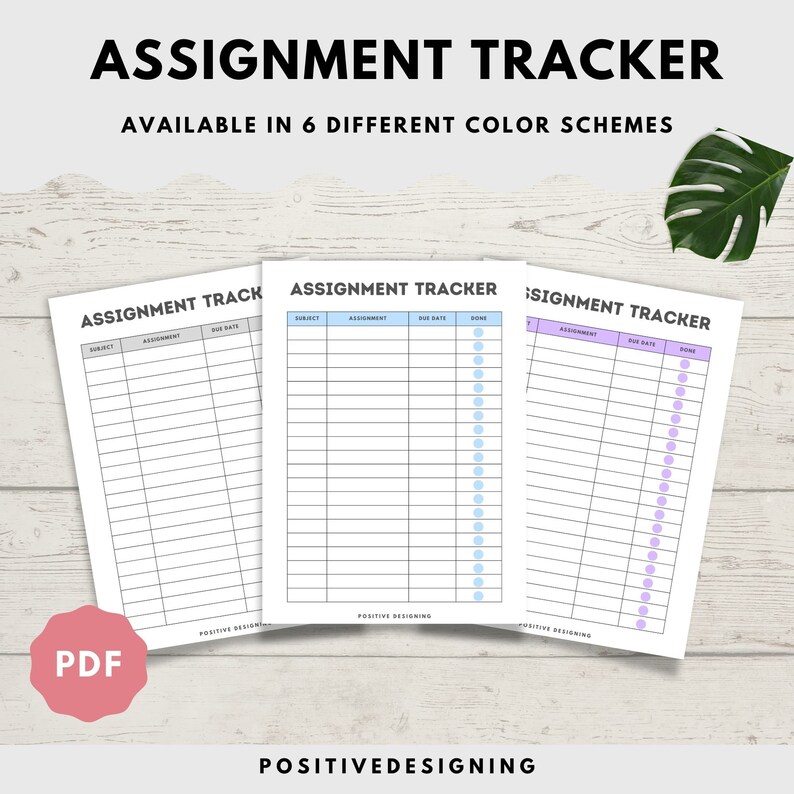 Assignment Planner, Assignment Tracker, Table Assignments, Homework ...