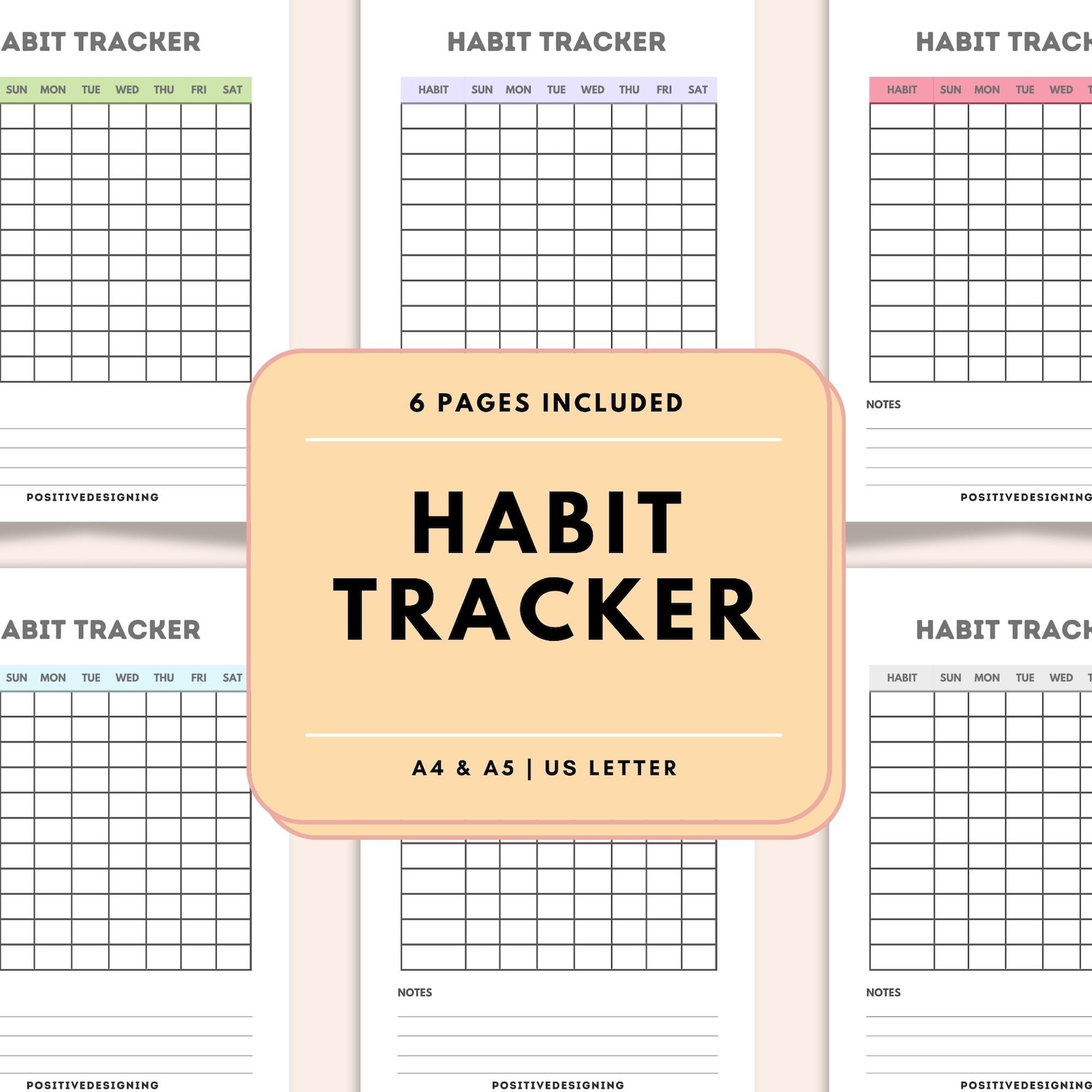 Habit Tracker Printable, Weekly Habit Tracker, Habit Tracker Planner ...